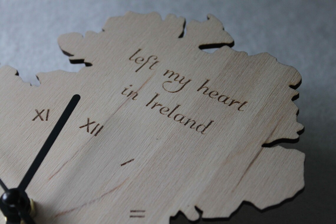 Custom Unique Bespoke Ireland Shape Clock Irish Map Wooden - Etsy
