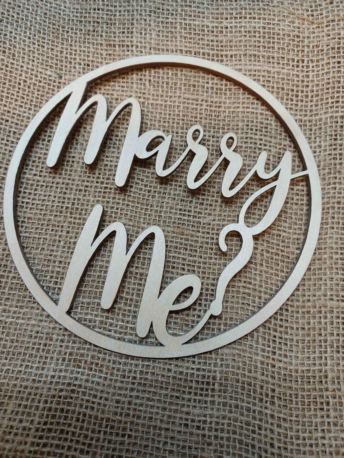 Marry Me? Round Sign, Engagement Party Decoration, Backdrop Wooden Sign ...
