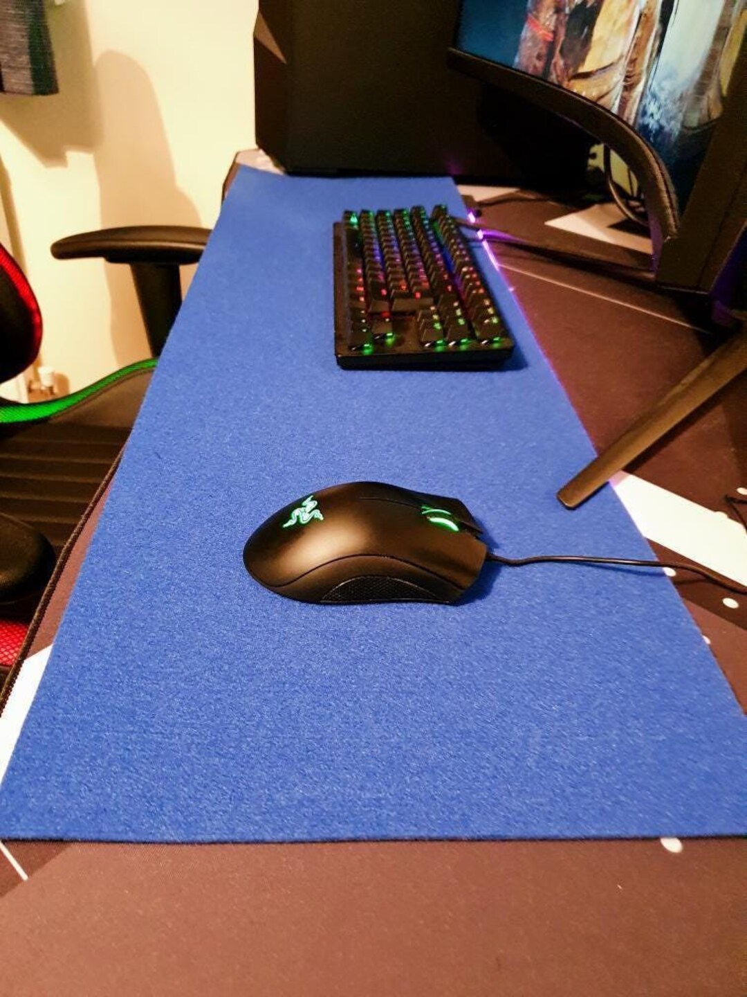 Custom Size Felt Gaming Desk Mat Mouse Pad Wrist Rest Aesthetic Desk ...