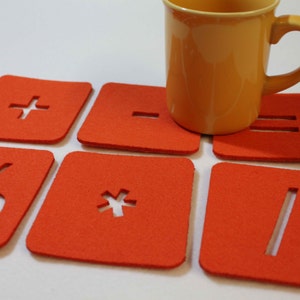 Felt Coaster Square Mathematics Felt Designs Maths Set of 6 Felt 4 Mm ...
