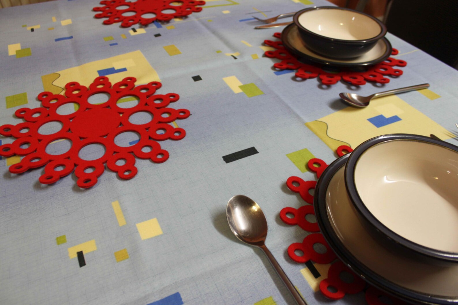 Placemats Circle Round Designs Felt Table Mats Set of 4 | Etsy