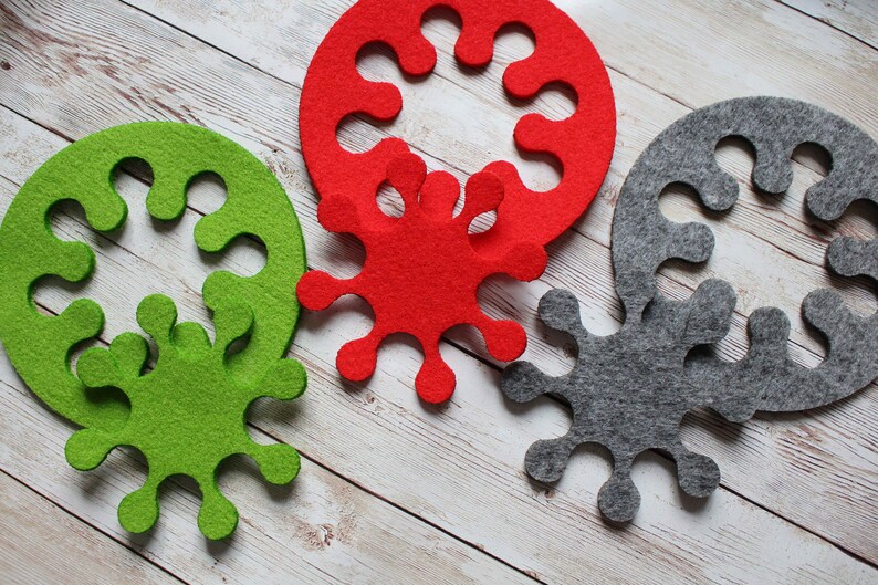Clever Felt Coaster Circle Shape Set of 8 Pieces (4 Full Circle Costers ...