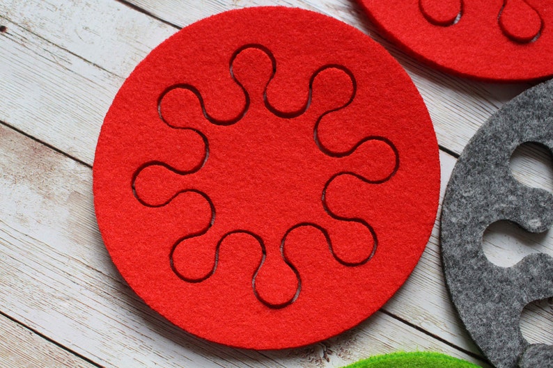 Clever Felt Coaster Circle Shape Set of 8 Pieces 4 Full | Etsy