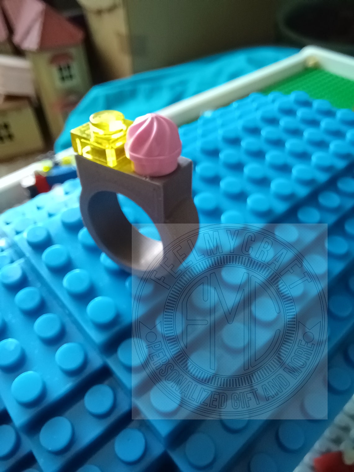Lego Ring Minifigures Set of TWO Custom Ring Personalized Size - Etsy