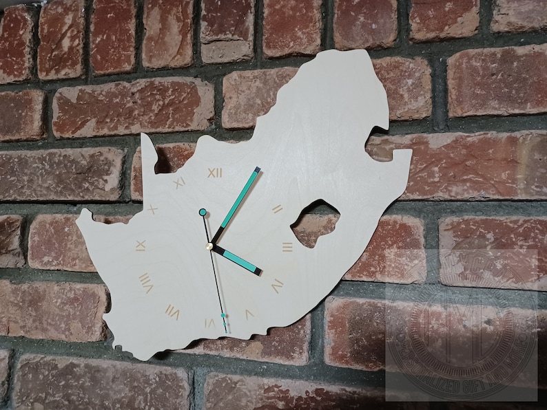 Custom Unique Bespoke South African Shaped Clock Map Wooden - Etsy
