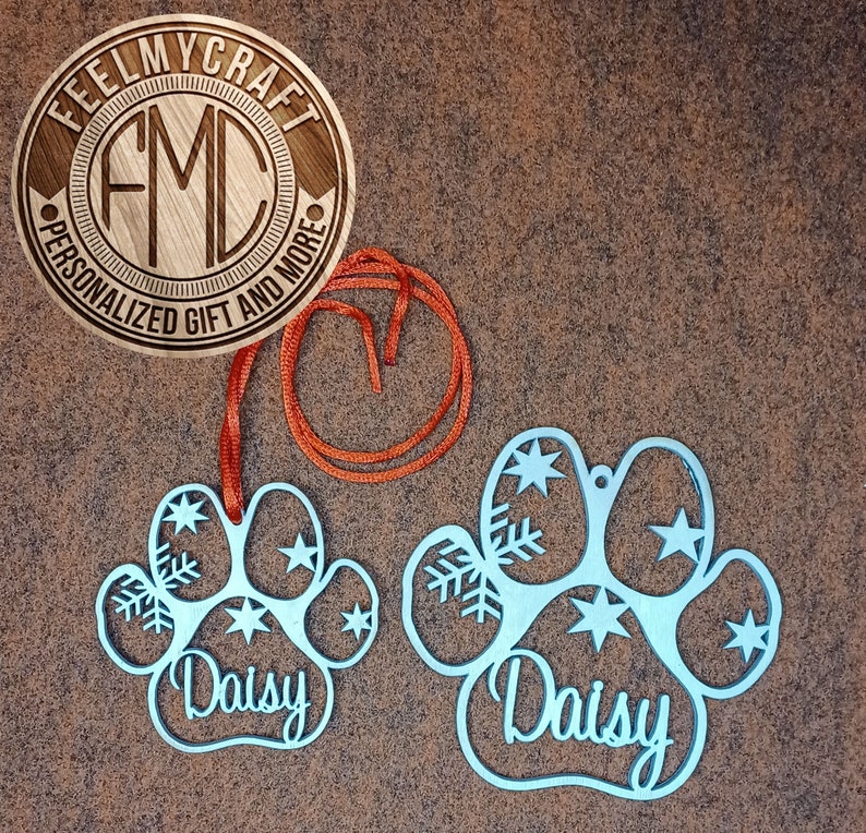 Personalized Paw Ornament Custom Dog Paw Name Custom Dog - Etsy