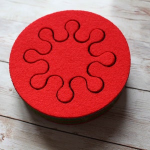 Clever Felt Coaster Circle Shape Set of 8 Pieces (4 Full Circle Costers ...