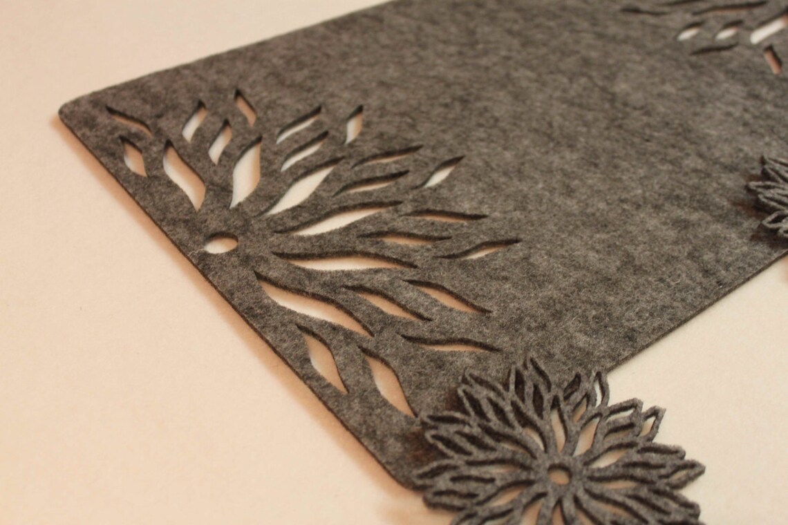 Large Felt Placemats 17 x 11 inch. Rectangle Place Mat Set of | Etsy