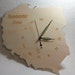 Unique Shape Bespoke Poland Country Clock Polish Map Wooden County ...