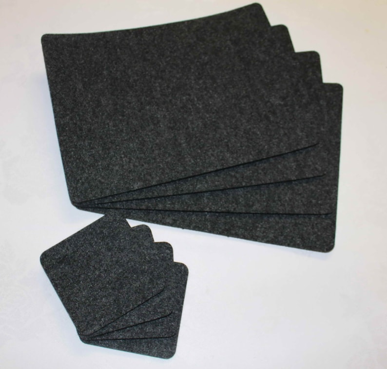 Placemats Simple Shape Quadrat Rectangle Felt Table Mats Set of 6 ...