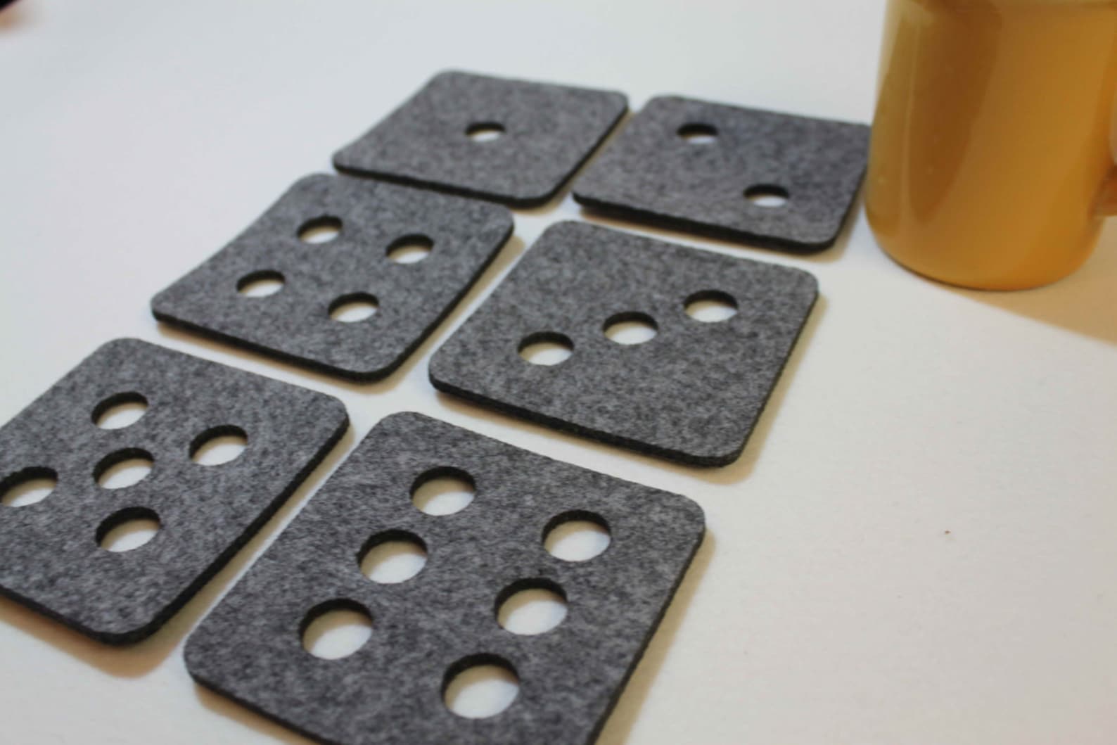 Felt Coaster Square Dice Designs Set of 6 Pieces Felt 4 Mm - Etsy Ireland