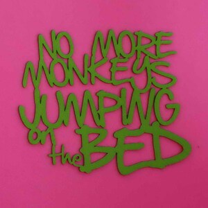 No More Monkeys Jumping on the Bed Multi Colour Felt Wall Sign - Etsy