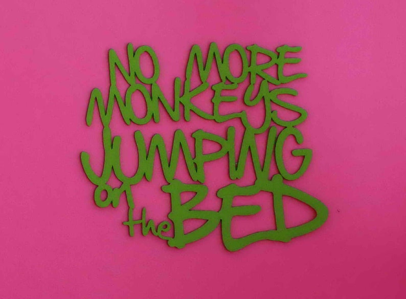 No More Monkeys Jumping on the Bed Multi Colour Felt Wall Sign - Etsy