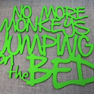 No More Monkeys Jumping on the Bed Multi Colour Felt Wall Sign - Etsy