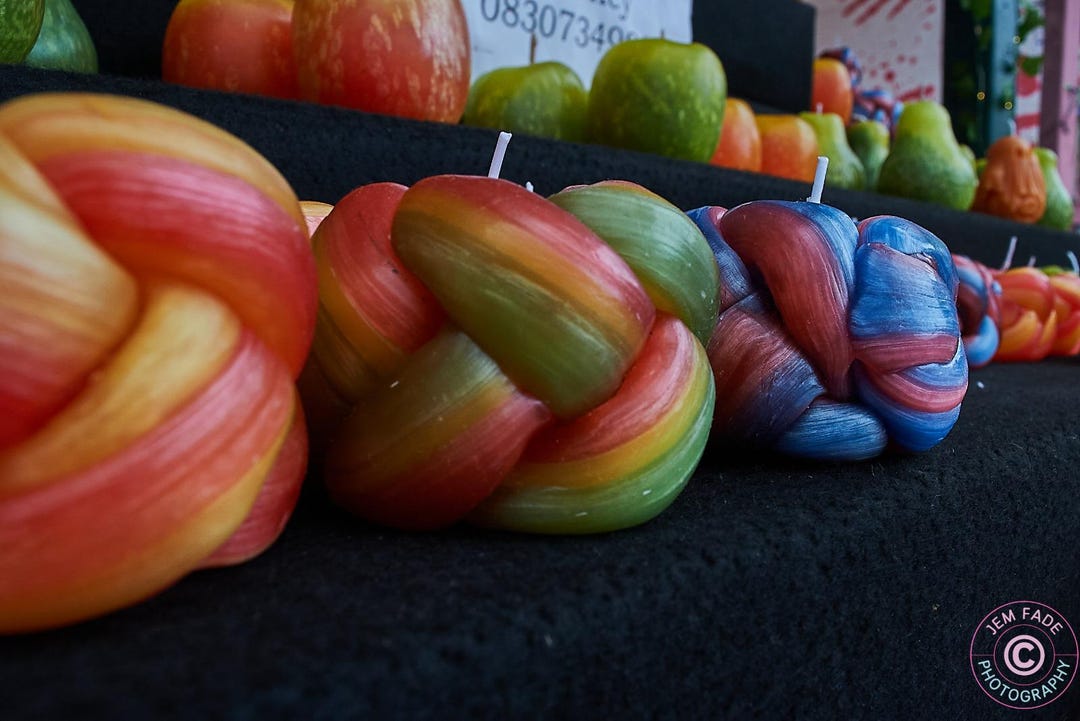 Handmade Fruit Candles – Realistic Apple Pear Tubby Candles, Braided ...