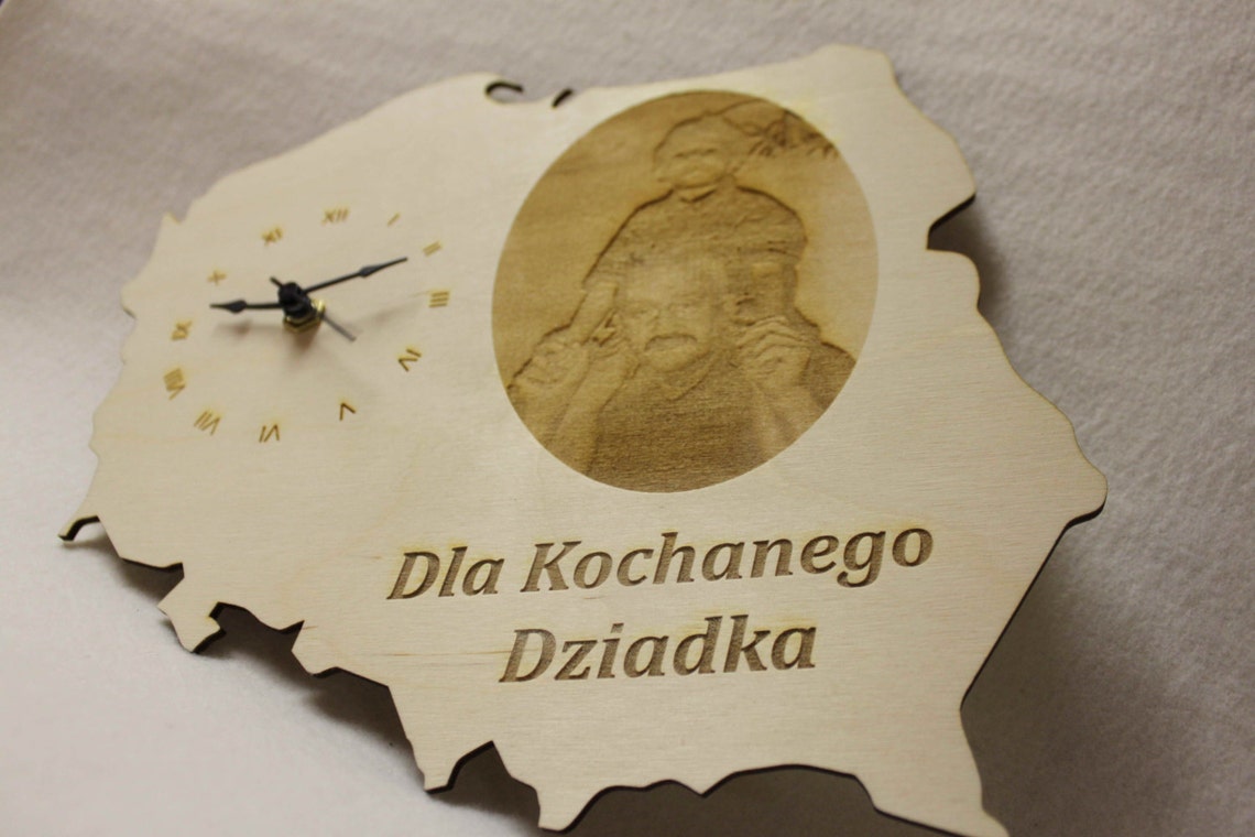 Unique Shape Bespoke Poland Country Clock Polish Map Wooden County ...