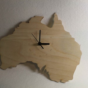 Custom Unique Bespoke Australian Shape Clock Australian Map Wooden - Etsy