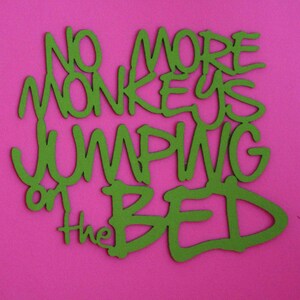No More Monkeys Jumping on the Bed Multi Colour Felt Wall Sign - Etsy