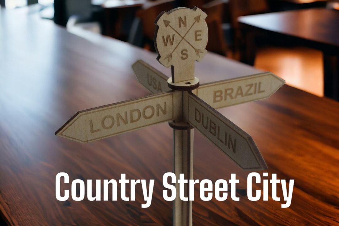Custom Street Country City Direction Sign Personalised Miniature ...