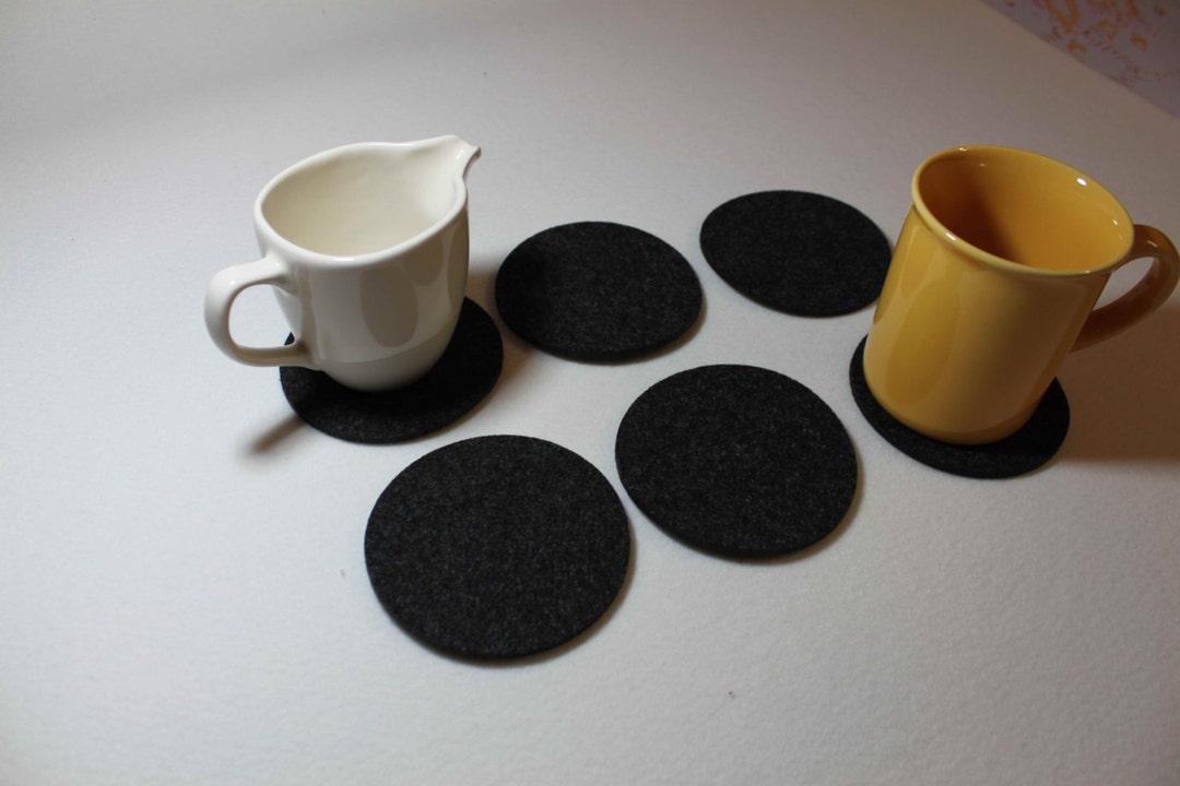 Felt Coaster Simple Shape Circle Felt Set of 6 - Etsy