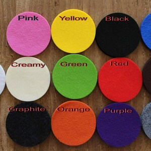 Multi Placemats and Coaster Simple Shape Circle Felt Table Mats Set 12 ...