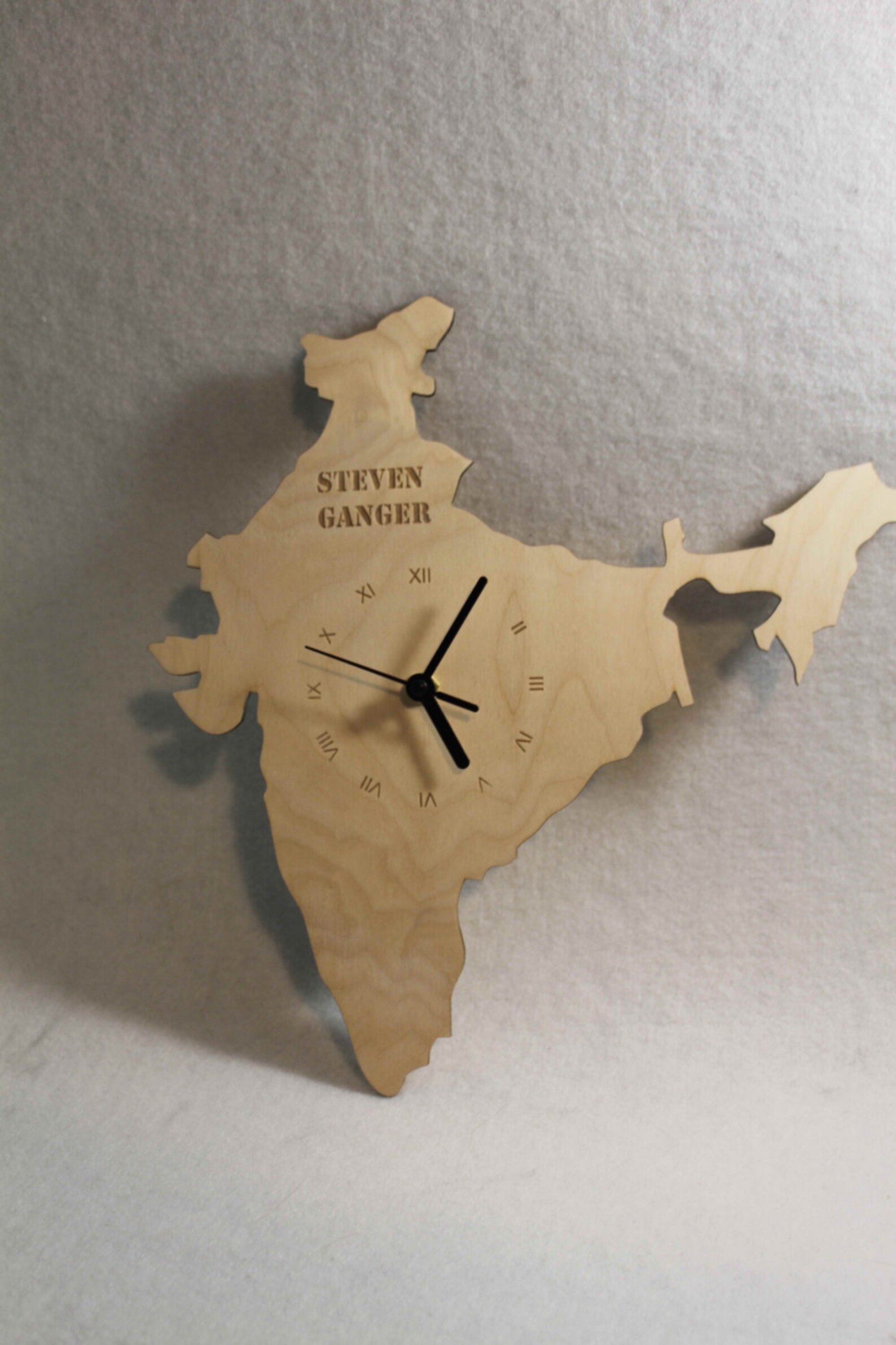 Custom Unique Bespoke India Shape Clock India Map Wooden | Etsy