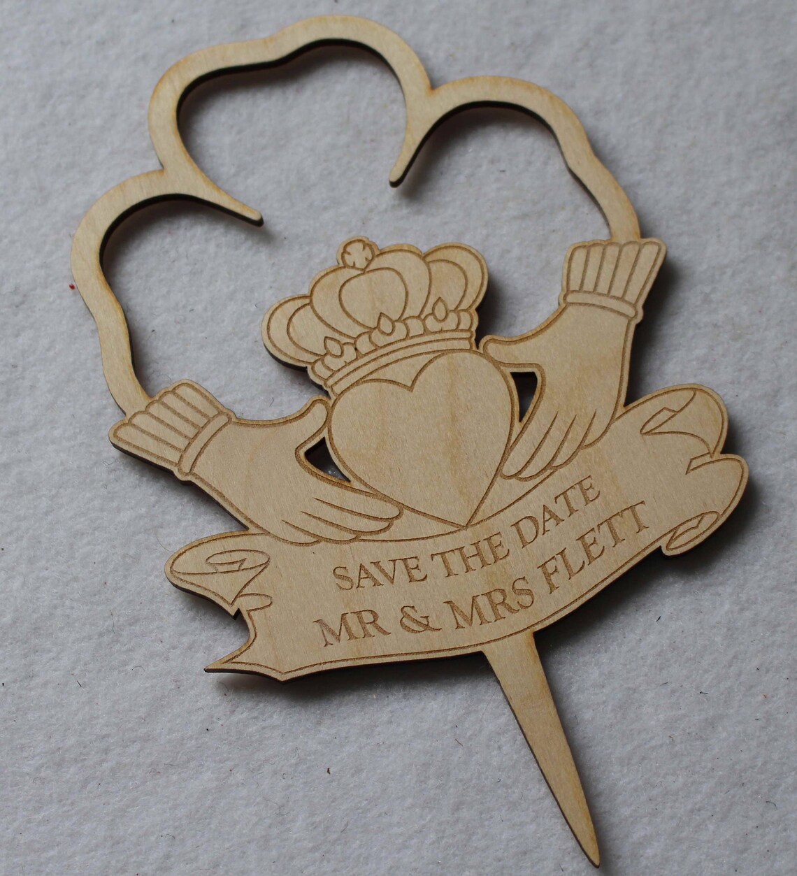 Claddagh Pure Traditional Irish Custom Cake Topper YOUR | Etsy