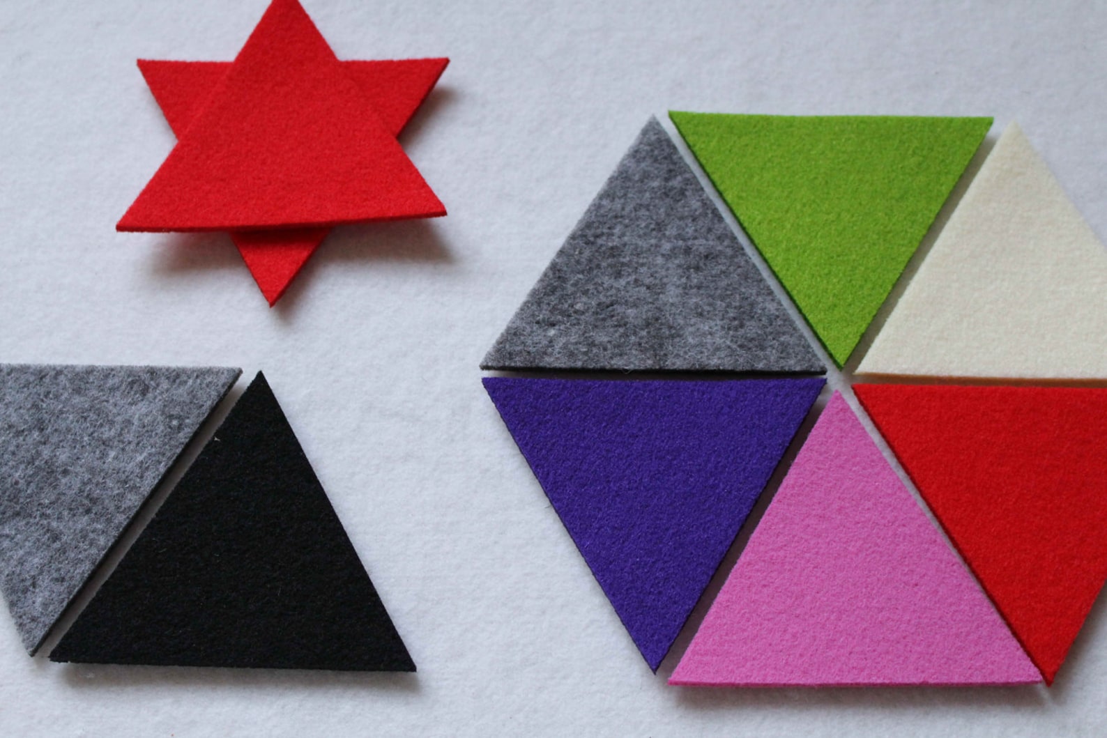 Triangular Felt Coaster Simple Shapetriangular Set of 7 Pieces | Etsy