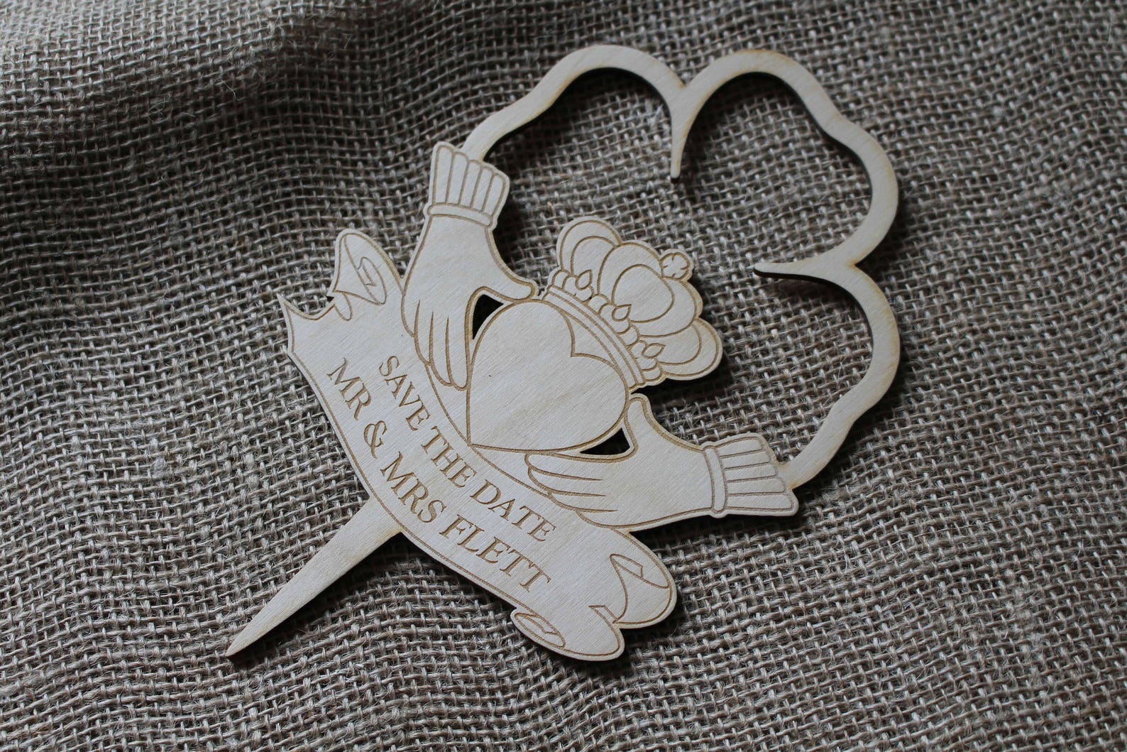 Claddagh Pure Traditional Irish Custom Cake Topper YOUR | Etsy