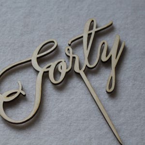 Birthday Forty Thirty Custom Personalised Cake Topper Wooden Handmade ...