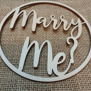 Marry Me? Round Sign, Engagement Party Decoration, Backdrop Wooden Sign ...
