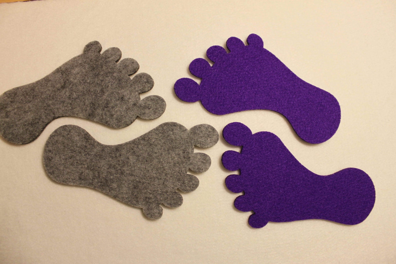 Foot Shape Felt Coaster Set of 4 - Etsy