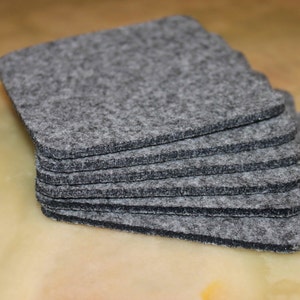 No More Wine Stain Felt Coaster Simple Shape Quadrat Felt Set of 6 - Etsy