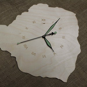 Custom Unique Bespoke Zimbabwe Shape Clock Zimbabwe Map Wooden ...