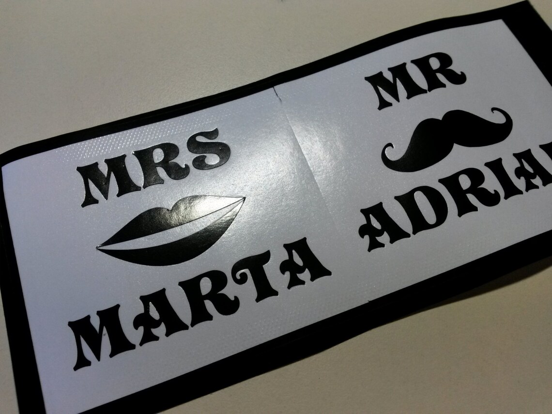 Personalised Vinyl Sticker Mr & Mrs for Mug With Your Name | Etsy