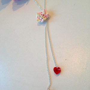 Flirty Flower and Dangle Hearts Necklace on a Silver Plated Chain - Etsy
