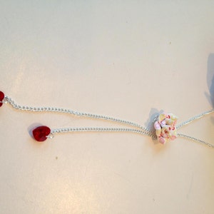 Flirty Flower and Dangle Hearts Necklace on a Silver Plated Chain - Etsy