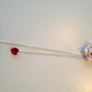 Flirty Flower and Dangle Hearts Necklace on a Silver Plated Chain - Etsy