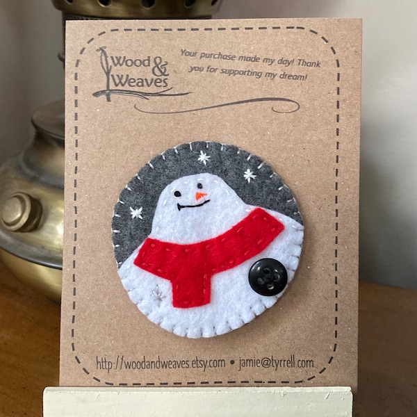 Snowman Pin - Etsy