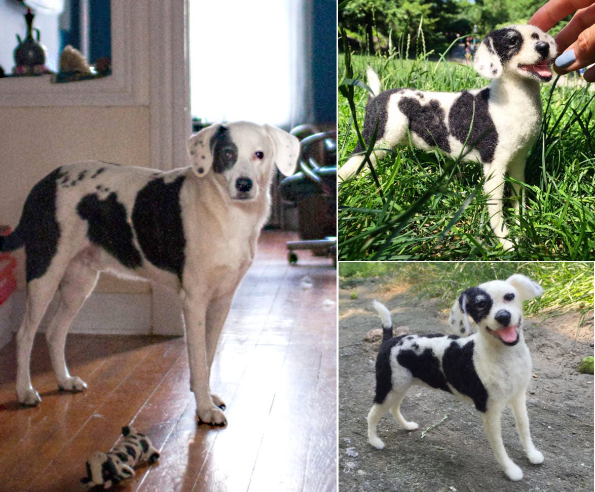 Large Custom Felted Dog Sculpture/replica Dog Portrait - Etsy