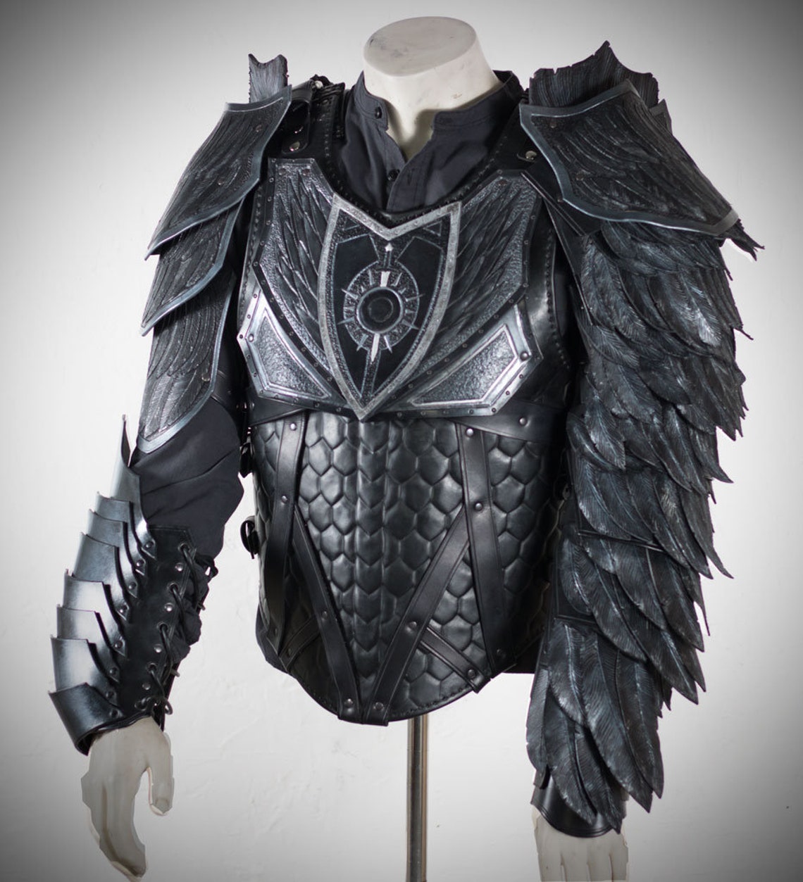Leather Raven Armour Leather Crow Breastplate Larp medieval | Etsy