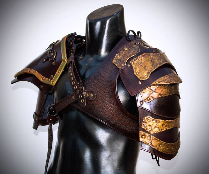 Barbarian Pauldron Viking pauldron Orco Pauldron leather | Etsy