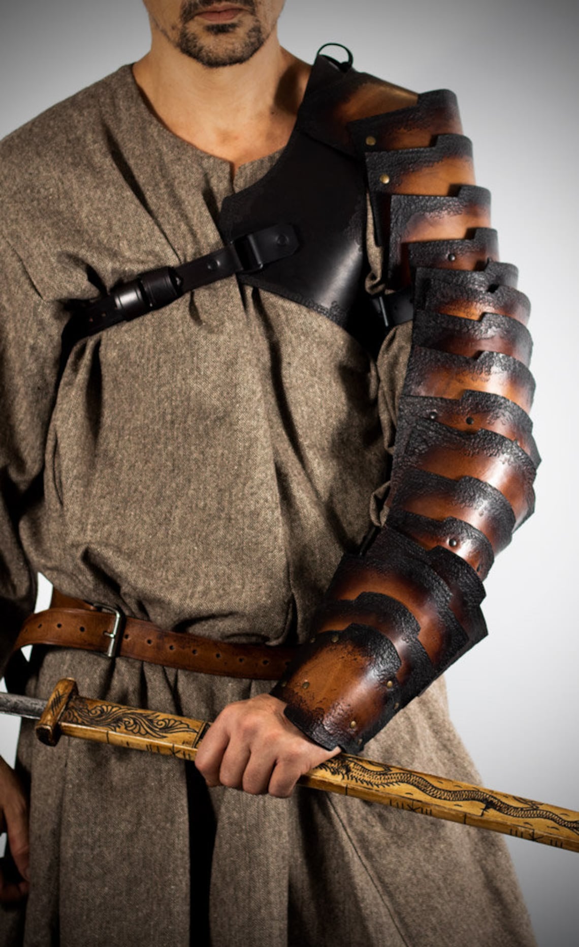 Roman Manica Arm Bracer leather Bracer leather armor armor | Etsy