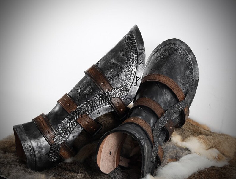 Viking Leather Greaves Legs Viking Viking Leg Protection | Etsy