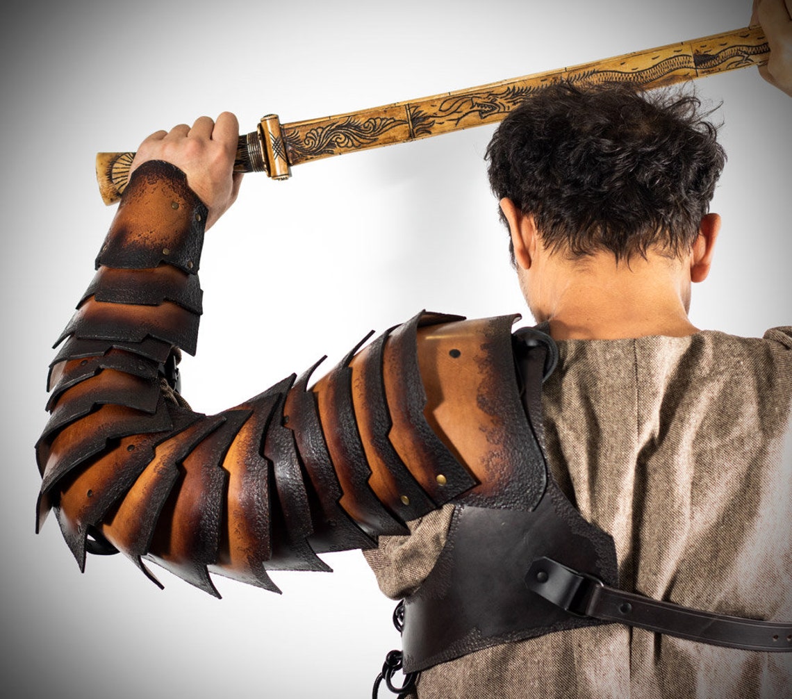 Roman Manica Arm Bracer leather Bracer leather armor armor | Etsy