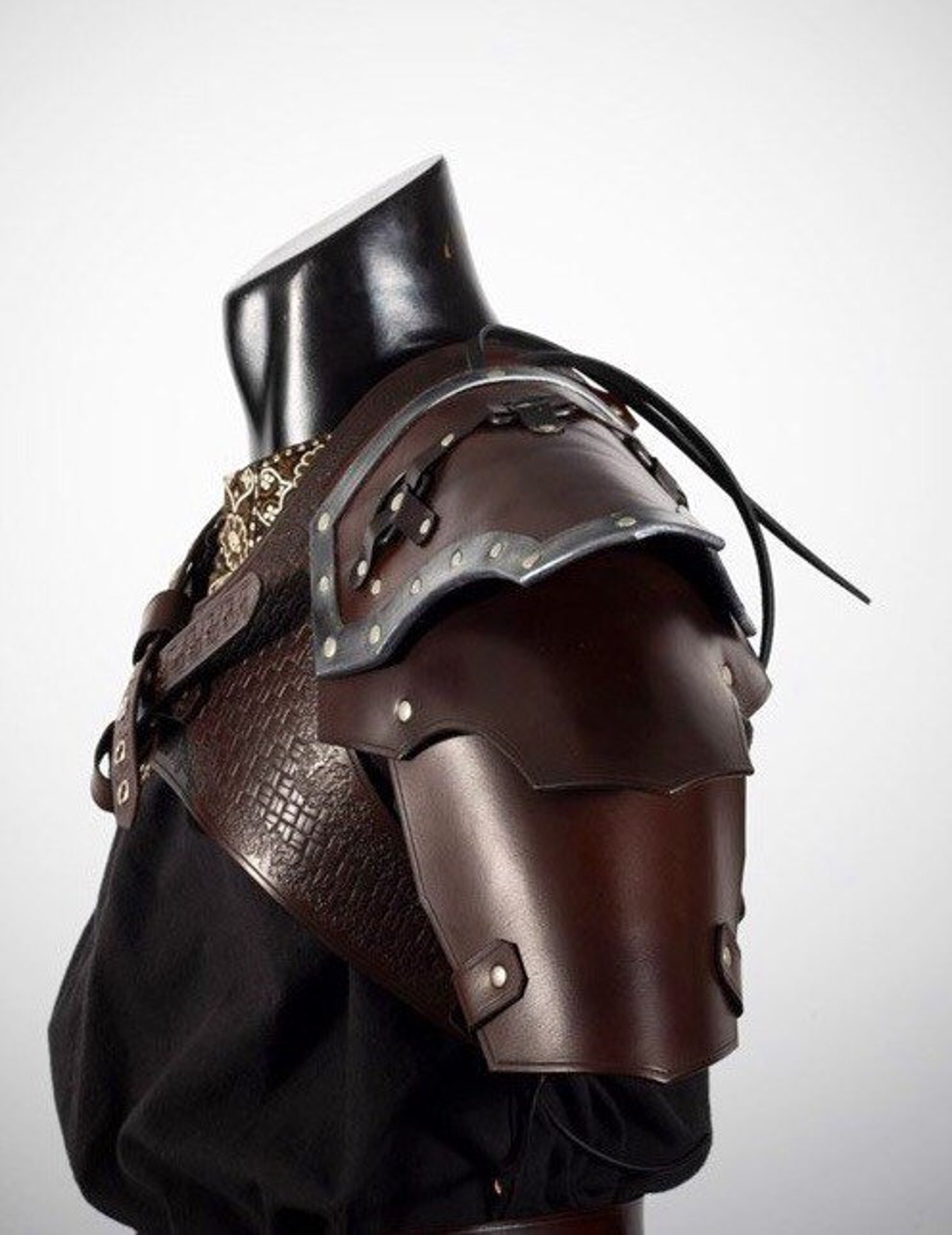 Leather armor leather pauldron viking viking Pauldron | Etsy