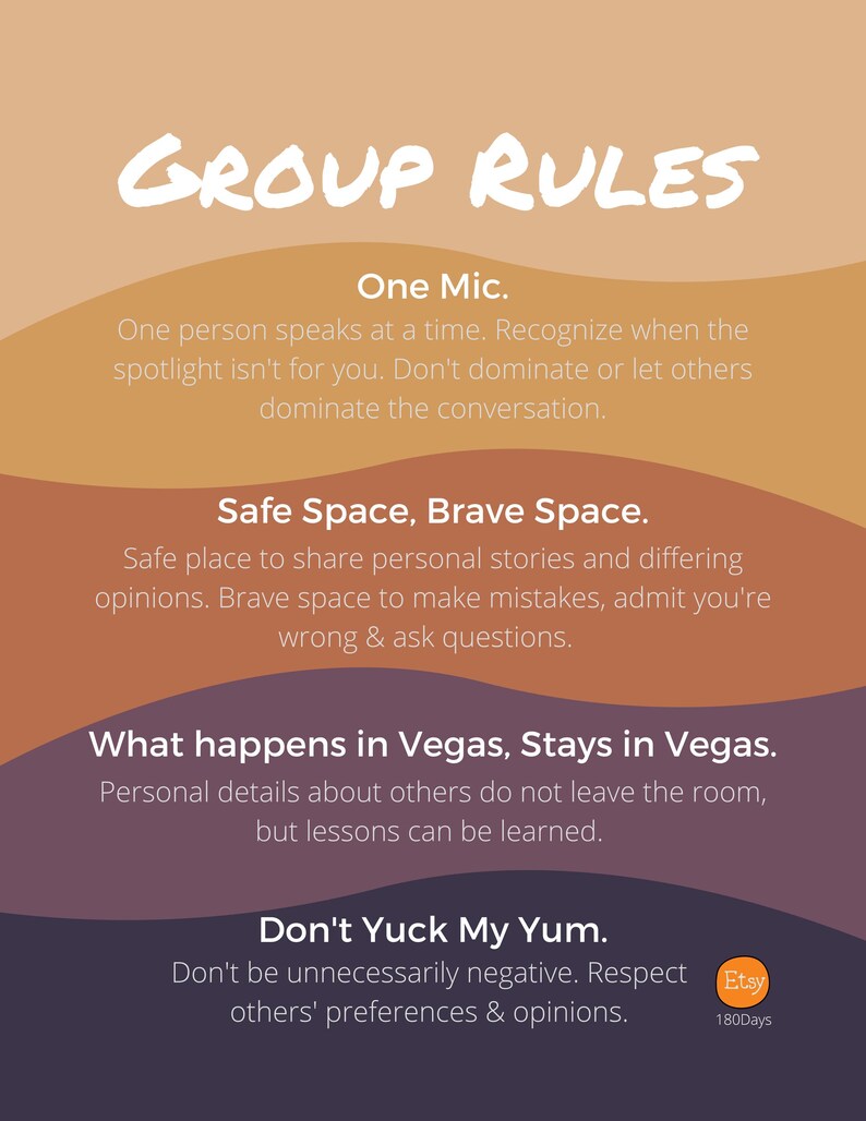 Group Rules Poster | 11"x17" | Digital Download - Etsy