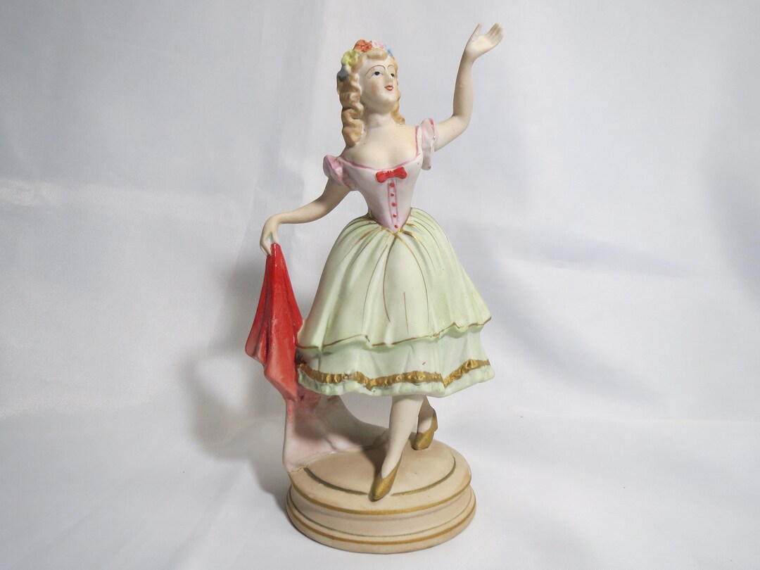 Vintage Bisque Porcelain Ballerina OKADA CHINA Made in Japan Figurine 7 ...