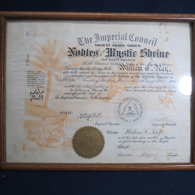 Masonic Certificate - Etsy
