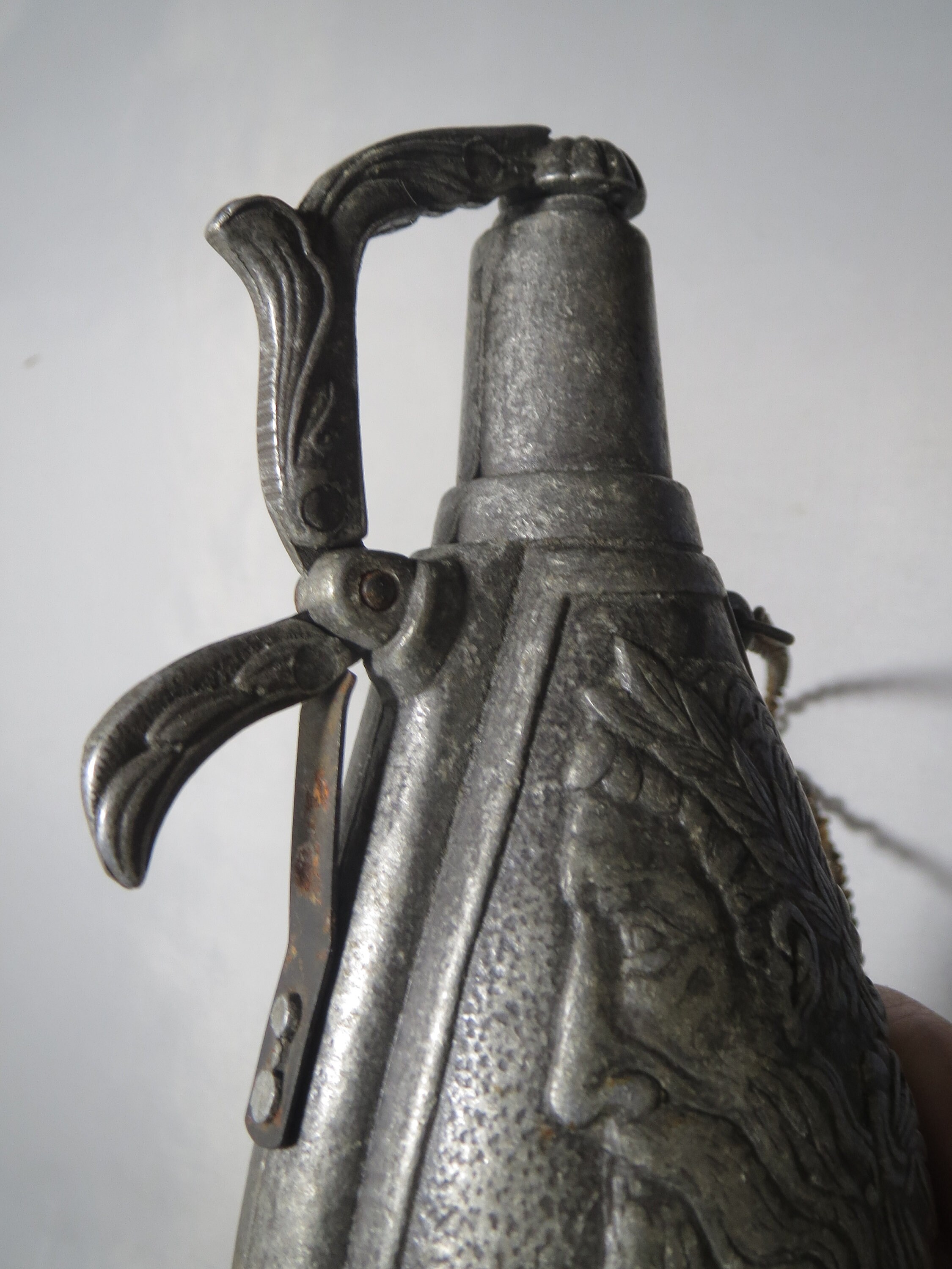 Vintage Art Noveau Pewter Renaissance Style Gunpowder Bottle Flask - Etsy